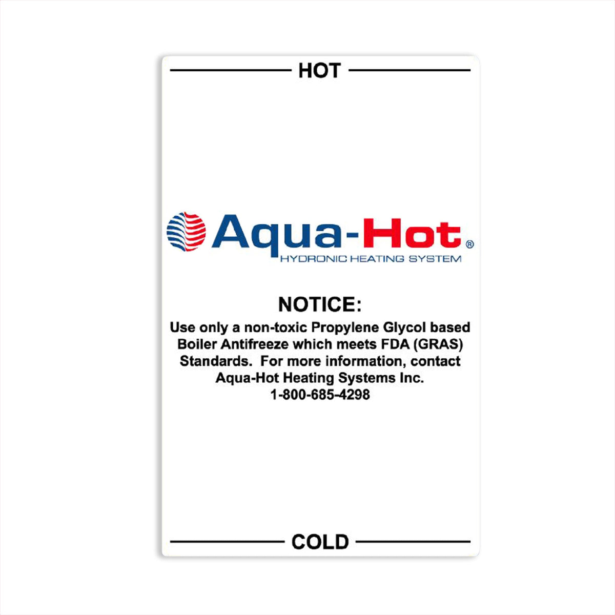 5 Qt. Expansion Tank Label — Hydronic Heating Warehouse